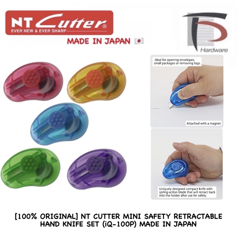 [100% ORIGINAL] NT CUTTER MINI SAFETY RETRACTABLE HAND KNIFE SET (iQ ...