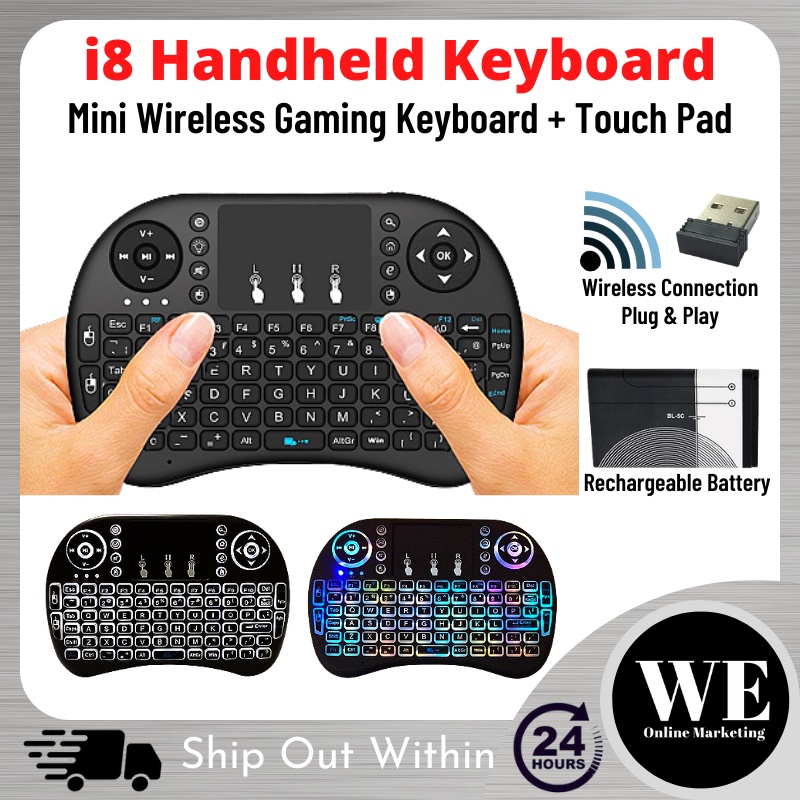 🇲🇾 Mini Handheld Wireless Keyboard i8 - Bluetooth USB Gaming Keyboard ...