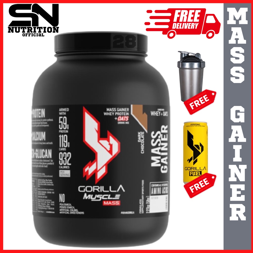Mass Gainer Gorilla Muscle Builder Whey Protein Powder 2.27kg (5lbs ...
