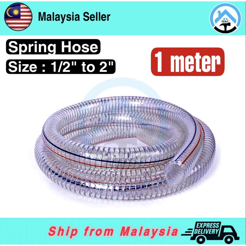 Spring Hose [1meter] , 1/2 ~ 2" Vacuum Hose, Water Hose, Air Hose ...
