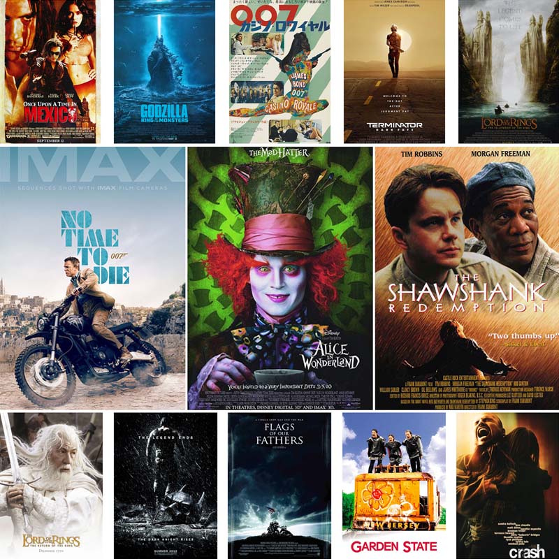 Classic Movie Collection Wall Art Decor White Coated Paper Posters and ...
