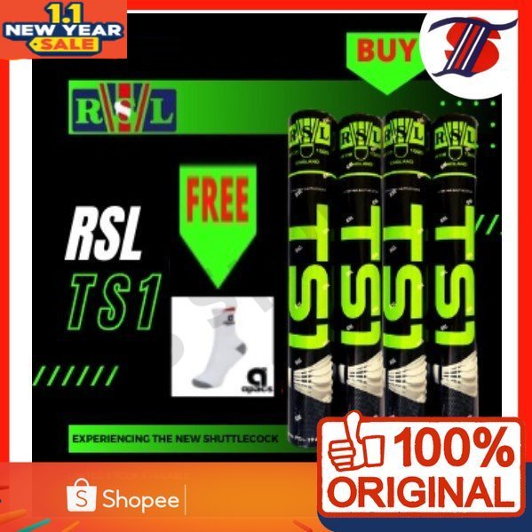 RSL Shuttlecock Badminton bulutangkis 12 pcs Feather shuttle RSL TS1 ...