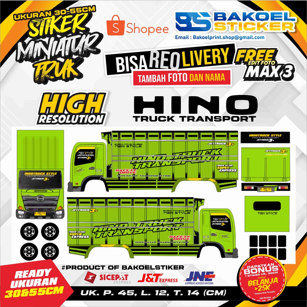 Hino Truck Miniature Sticker 500 UK.30-55CM | Shopee Malaysia