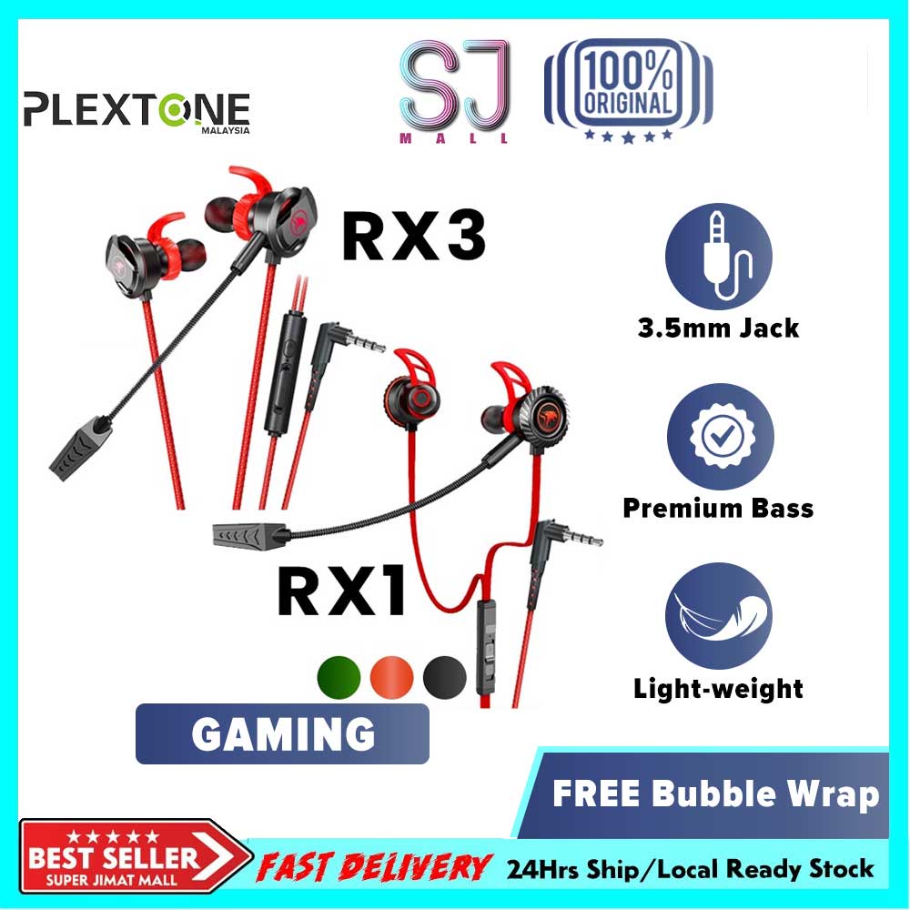 PLEXTONE RX3 RX1 Gaming Earphone Noise Reduction with Microphone Bass ...