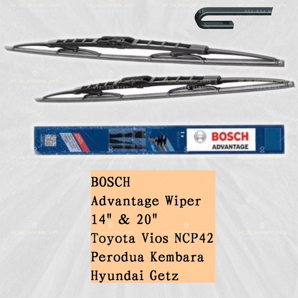 BOSCH WIPER BA 14 + 20 ADVANTAGE WIPER BLADE VIOS NCP42 ,KEMBARA,GETZ | Shopee Malaysia