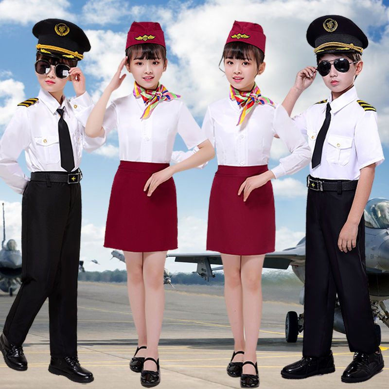 Ready Stock Hot-Selling Children's Flight Attendant Captain Uniform ...