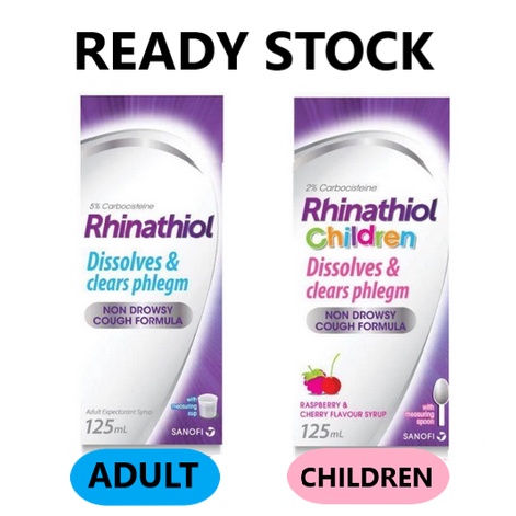 [READY STOCK] RHINATHIOL ADULT / CHILDREN COUGH SYRUP 125ML | Shopee ...