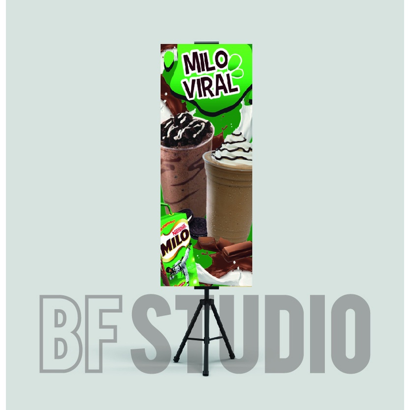 BUNTING AIR MILO FREE DESIGN BOLEH EDIT MAKLUMAT TAMBAH INFO | Shopee ...