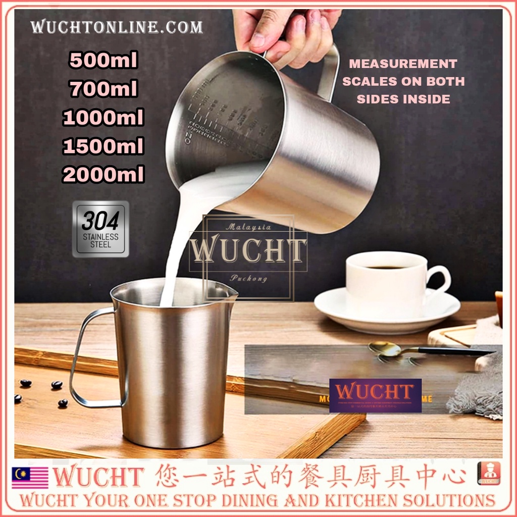 【WUCHT】SUS304 500 750 1000 1500 2000ml Stainless Steel Measuring ...