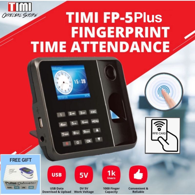 TIMI® FP-5PLUS Fingerprint Time Attendance | Fingerprint Time ...