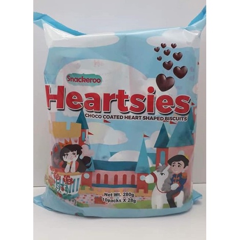 HEARTSIES CHOCO COATED HEART SHAPED BISCUITS (28grams x 10 packs ...