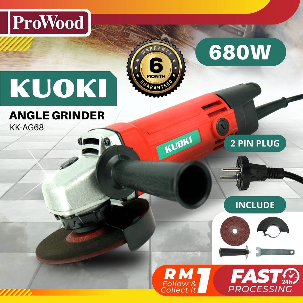 PROWOOD KUOKI KK-AG68 680W Angle Grinder Grinding Machine Electric ...