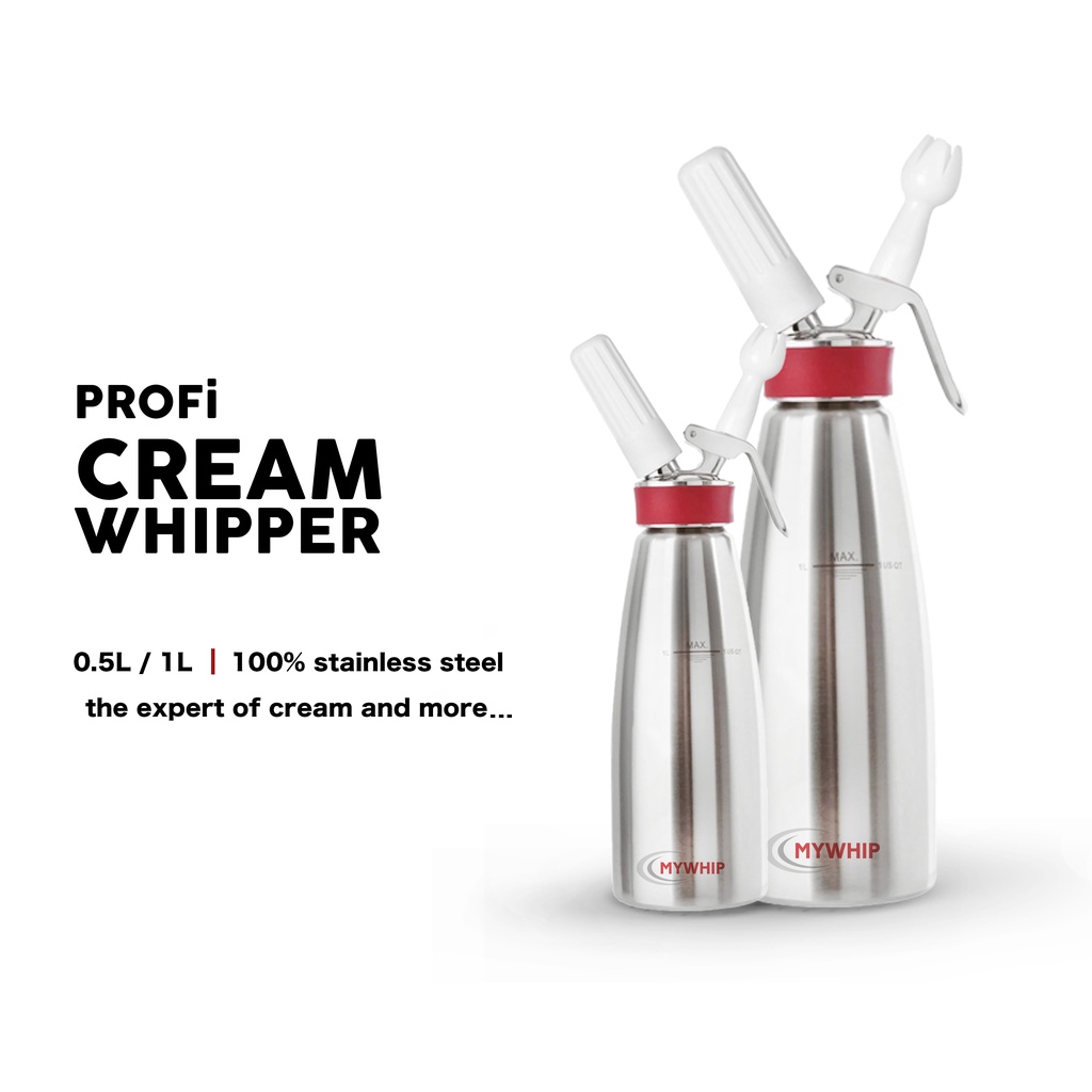MYWHIP CREAM WHIPPER PROFESSIONAL STAINLESS STEEL CREAM WHIPPER 500ML ...