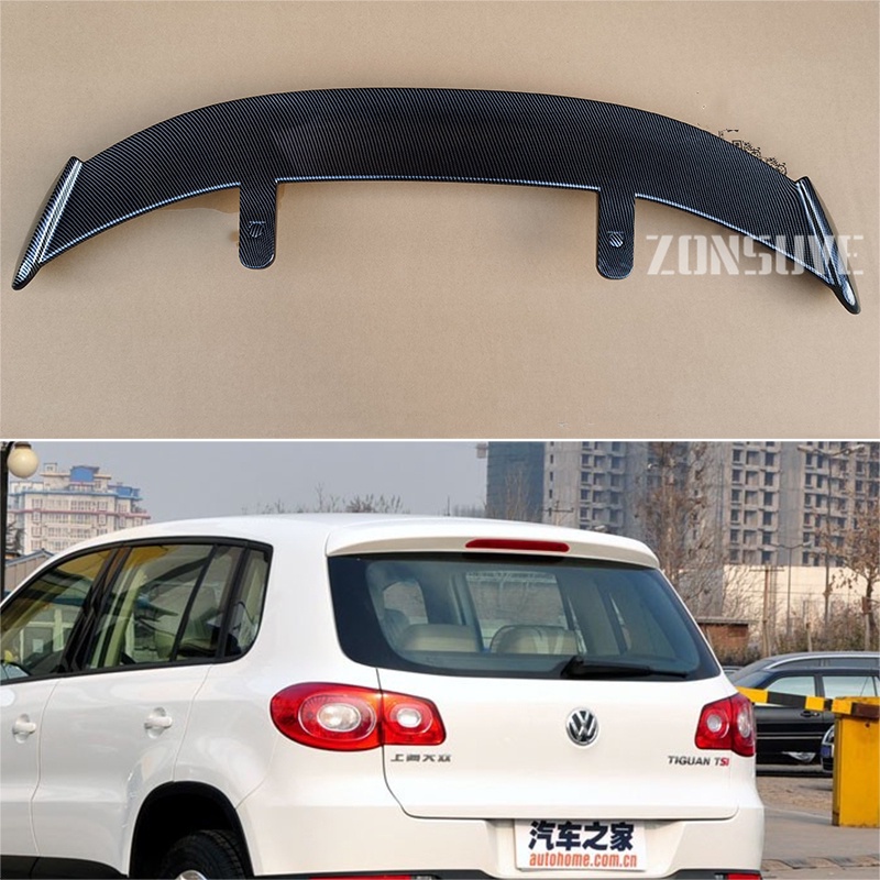 Use For 2010-2017 VW Tiguan Spoiler ABS Plastic Carbon Fiber Look ...