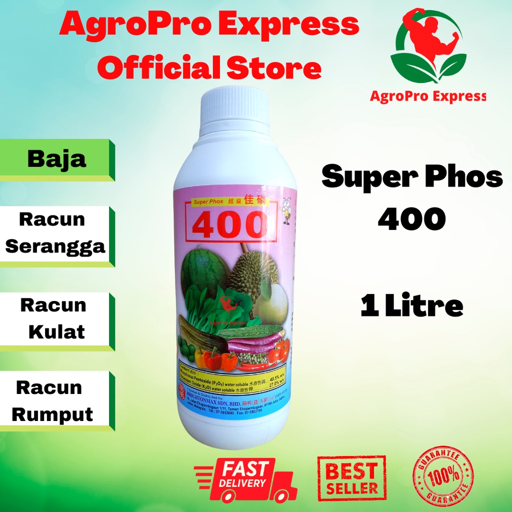 Brightonmax Superphos 400 1Liter Baja Air Fertilizer Phosphorus Acid K / Potassium Phosphite ...