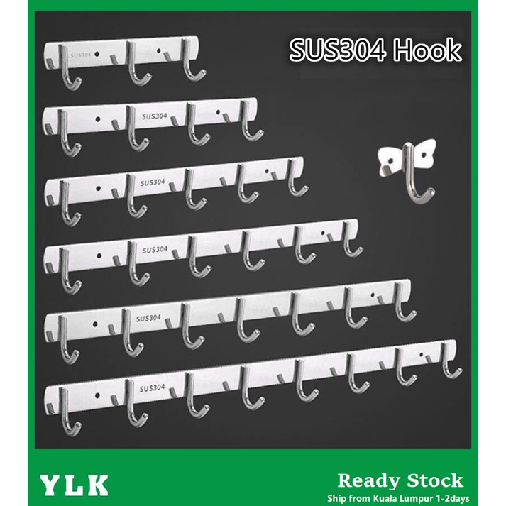 YLK Sus304 Stainless steel Heavy Duty Wall Hook Door Hooks Clothes ...