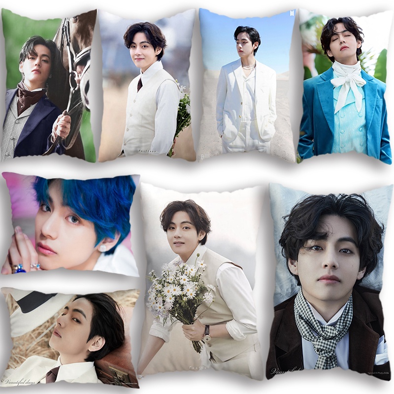 Kim Tae Hyung Pillowcase BTS V Single Side Printed Polyester ...
