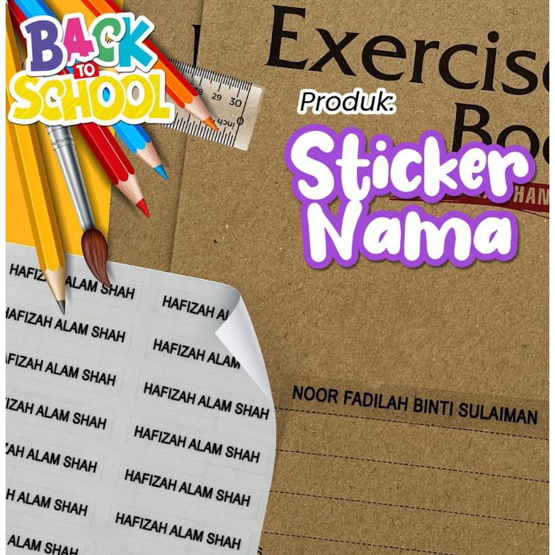 STIKER NAMA SEKOLAH 100PCs (BACK TO SCHOOL) | Shopee Malaysia