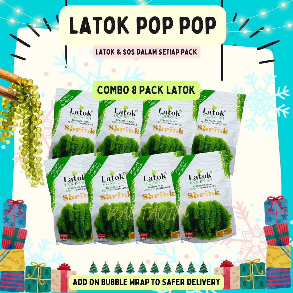 🚚COMBO 8 PACK 🚚LATOK POP POP / SEAGRAPE / RUMPAI LAUT/ SOS HIJAU 🍇Latok Pop Pop Shrink + Sos ...