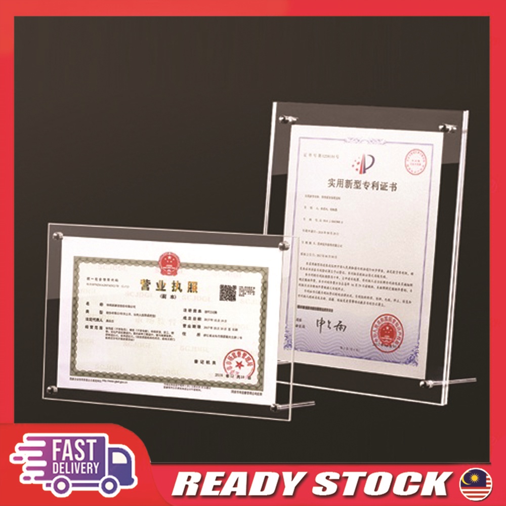 A3/A4/A5 Size Clear Acrylic Certificate Photo Frame Wedding Photo Frame ...