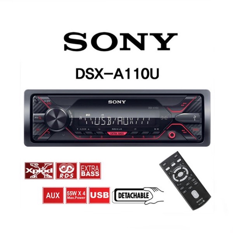 Sony Car Player DSX-A110U Single Din FM USB Car Digital Media Player (100% original) | Shopee ...