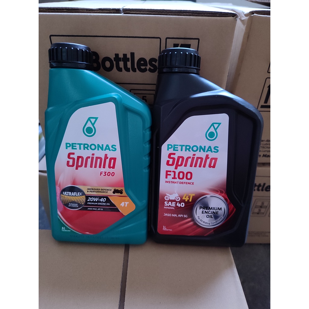 Fast Ship Out Petronas Sprinta 4T Minyak Hitam Motosikal Engine Oil Minyak Enjin F300 F100 1L ...