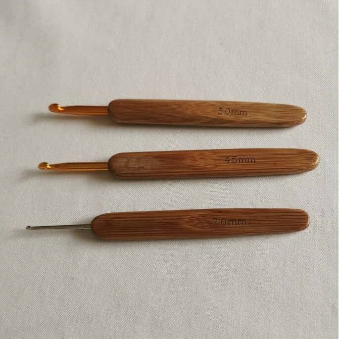 Jarum Kait Bamboo, Crochet Hook Bamboo 竹柄钩针 DIY Bag Accessories ...