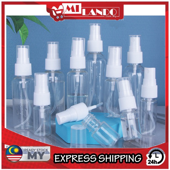 (50ml /100ml) MILANDO Transparent Plastic PVC Spray Bottle Cosmetic ...