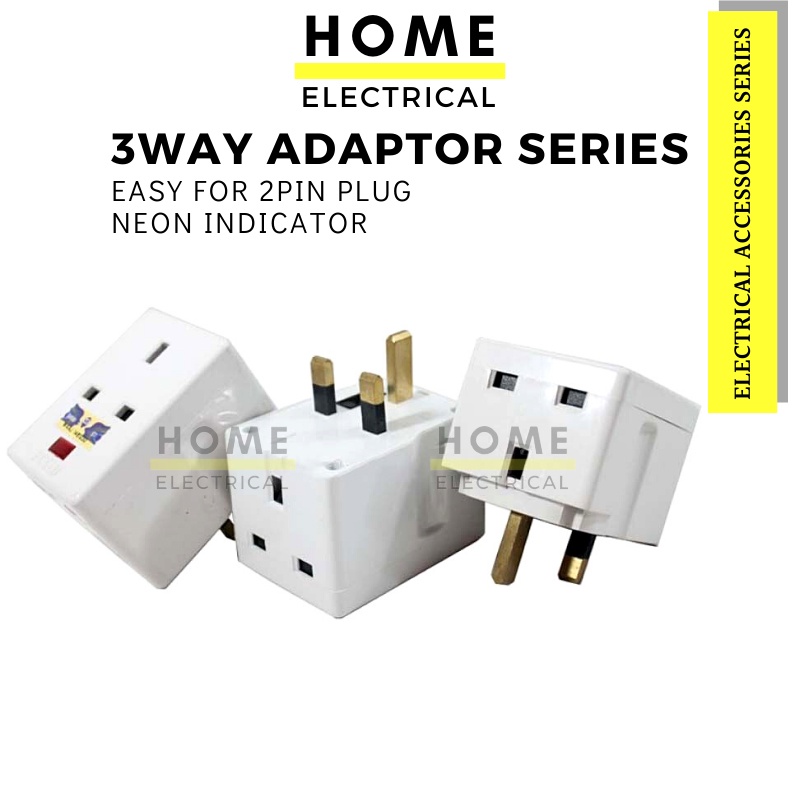3Way Adapter 3 Way Adaptor Neon Light 250V Sirim Approve | Shopee Malaysia