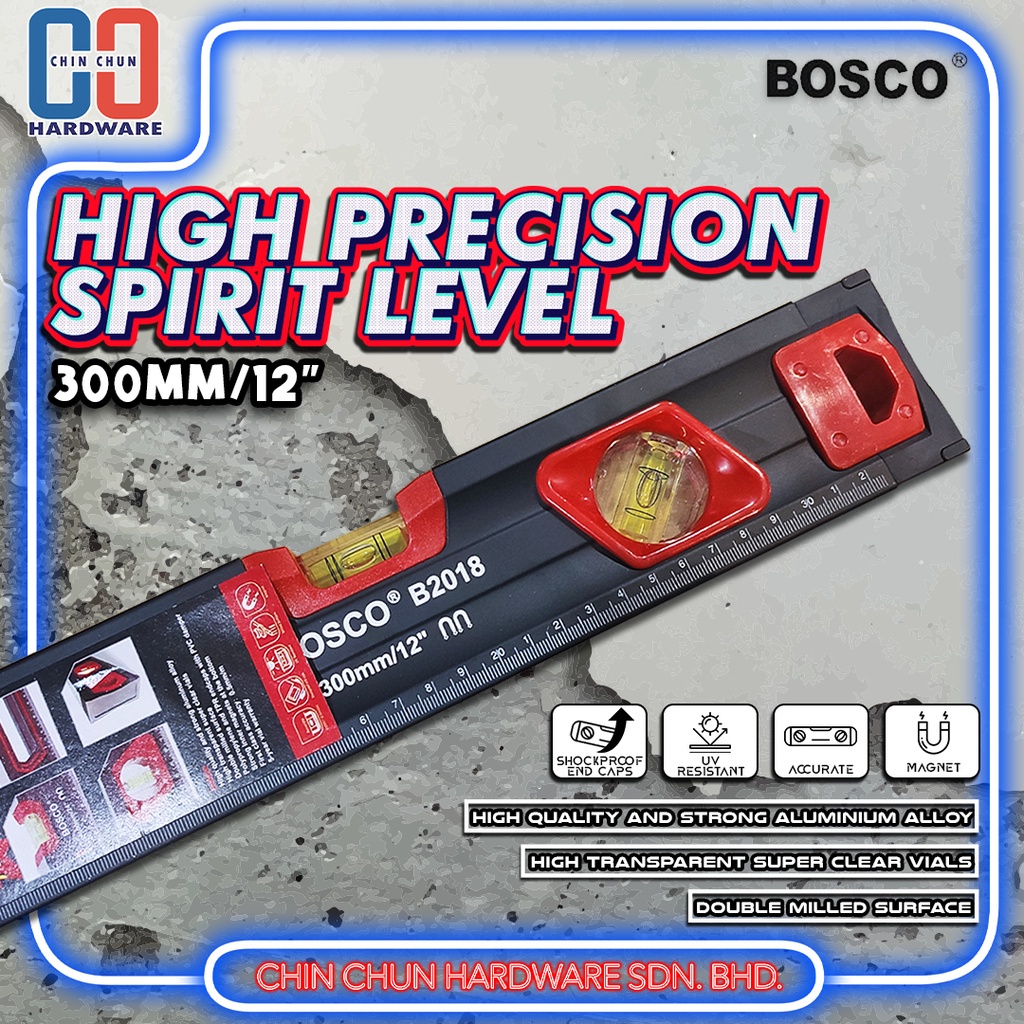 BOSCO B2018 SPIRIT LEVEL|WATER LEVEL RULER||MEASURING TOOL|WATER ...