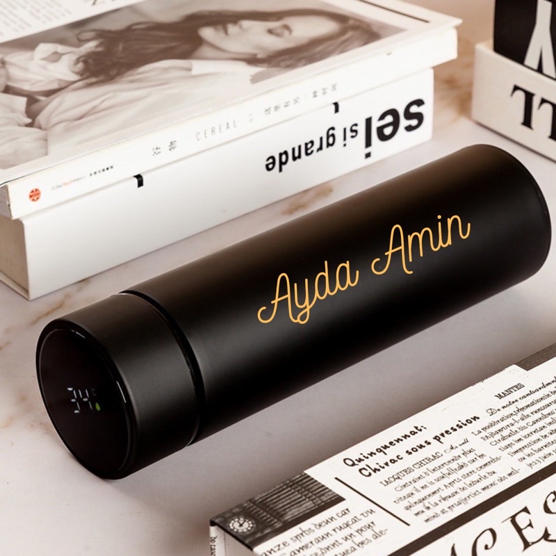 KakiDeco Customize Name Flask~ Smart LED temperature display Vacuum ...