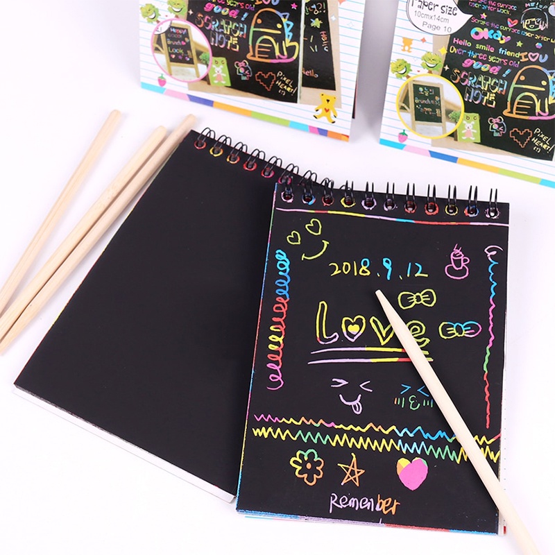 Rainbow Scratch Notebook Magic Colorful Kids Children Drawing Painting ...