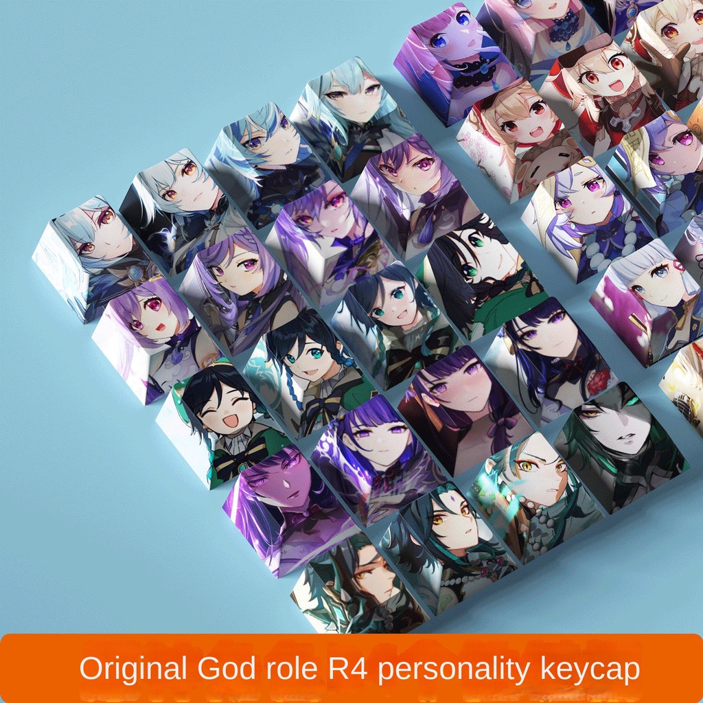 Genshin Impact Animation Keycap Personality Hot Sublimation PBT ...