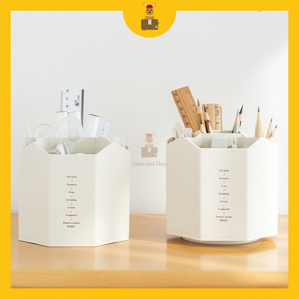 Rotatable Ins Pencil Pen Storage Organizer Octagon 360 Degree Desk ...