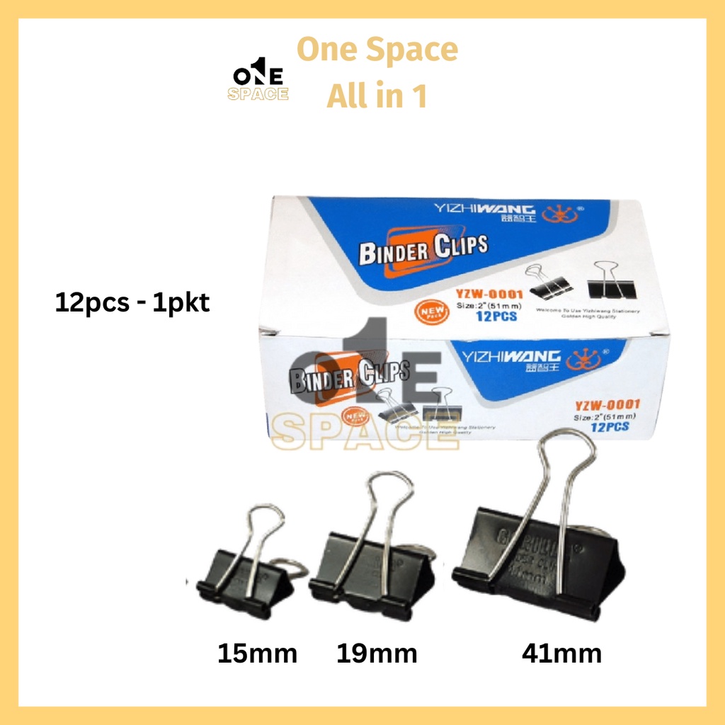 YZW Binder Clip ( YZW0006 15mm / YZW0005 19mm / YZW0002 41mm ) | Shopee ...