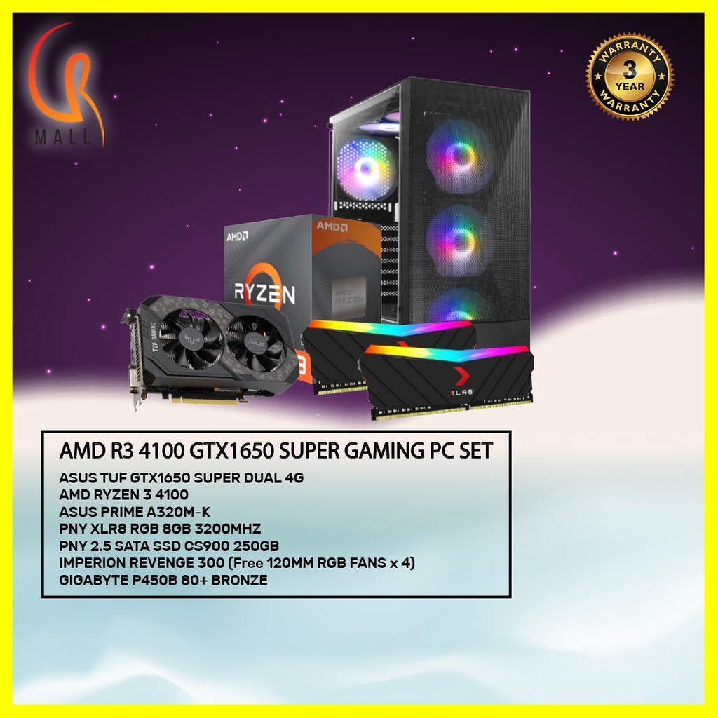 AMD R3 4100 GTX1650 SUPER GAMING PC SET | Shopee Malaysia