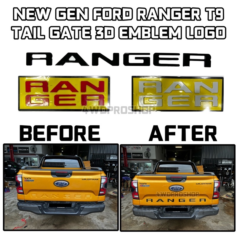 NEW GEN FORD RANGER T9 TAIL GATE 3D EMBLEM LOGO PINTU BELAKANG LOGO ...