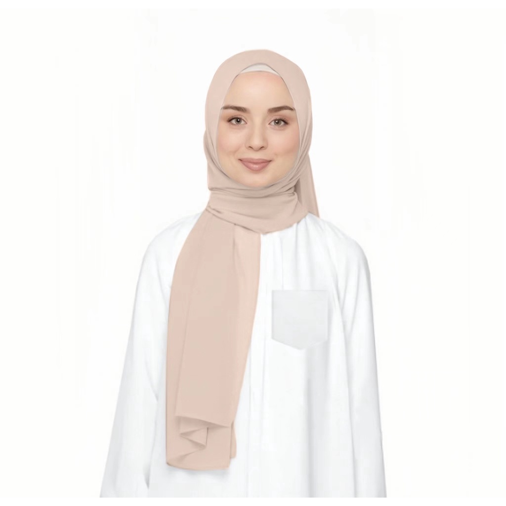 SHAWL SATIN Fashion Muna Moss Crepe Tudung Bawal Muslim Elegant Turban ...