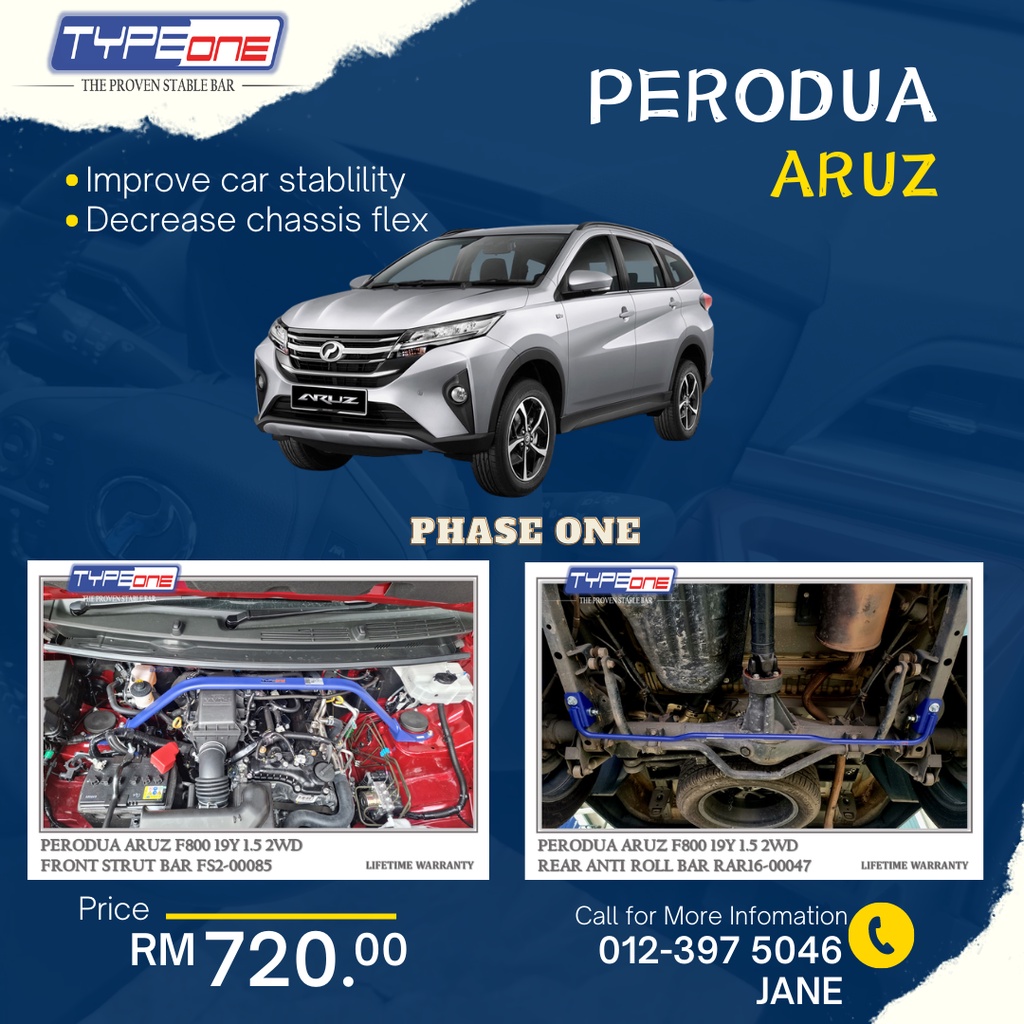 🔥MAT-BLUE COLOR 🔥 READY STOCK TYPE ONE STABLE BAR - PERODUA ARUZ ...