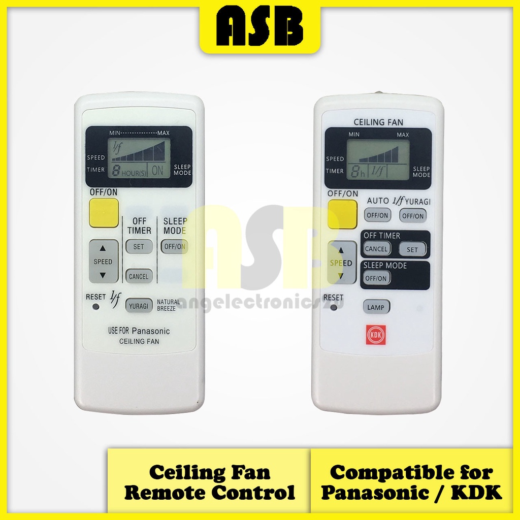 (1pc) ( Compatible : Panasonic / KDK ) Ceiling Fan Remote Control With ...