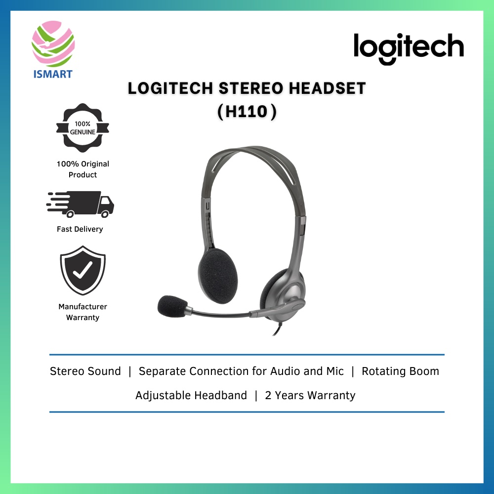 Logitech Stereo Headset H110 | Shopee Malaysia