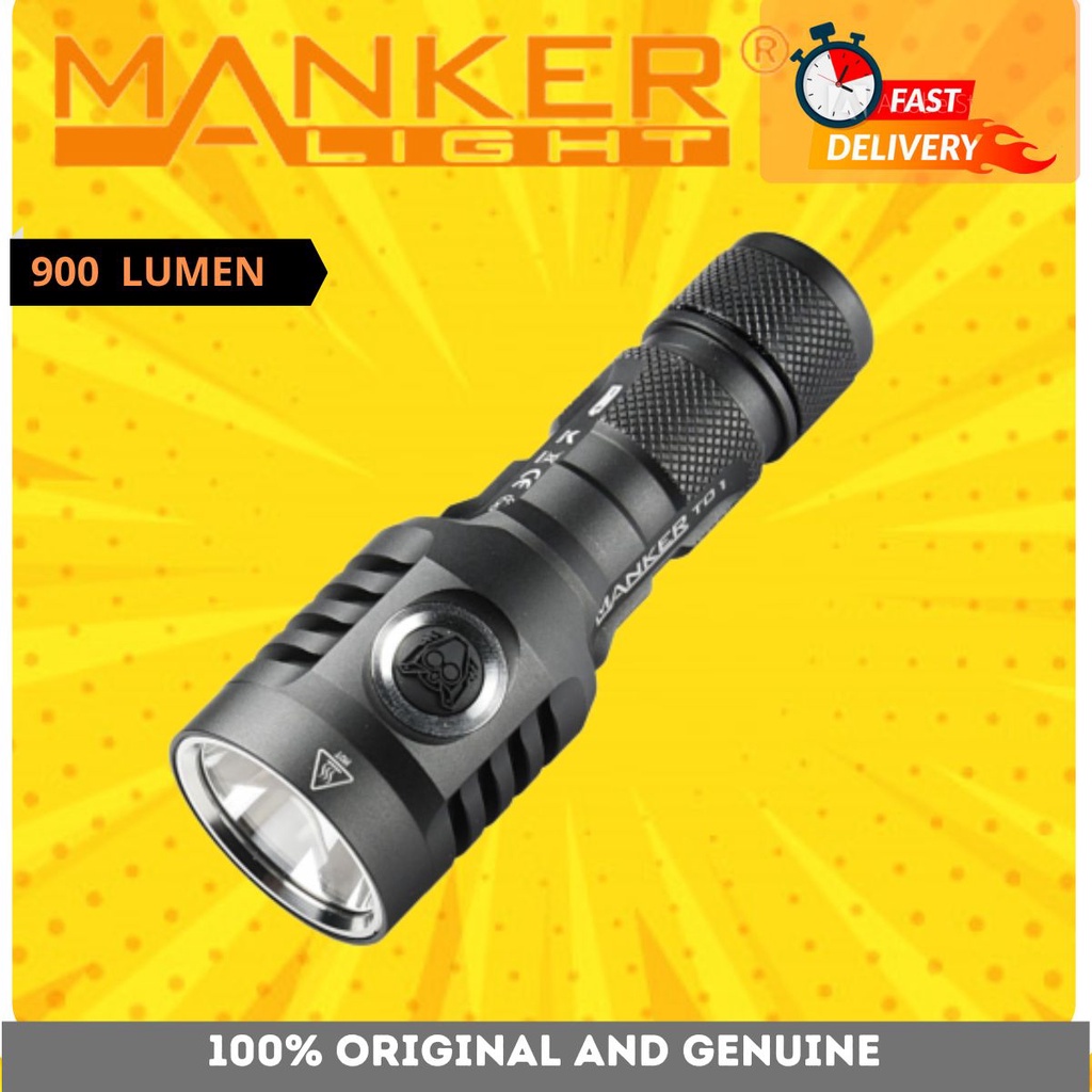 🔥100% ORIGINAL🔥 Manker T01 II Compact Thrower 900 Lumen Flashlight ...
