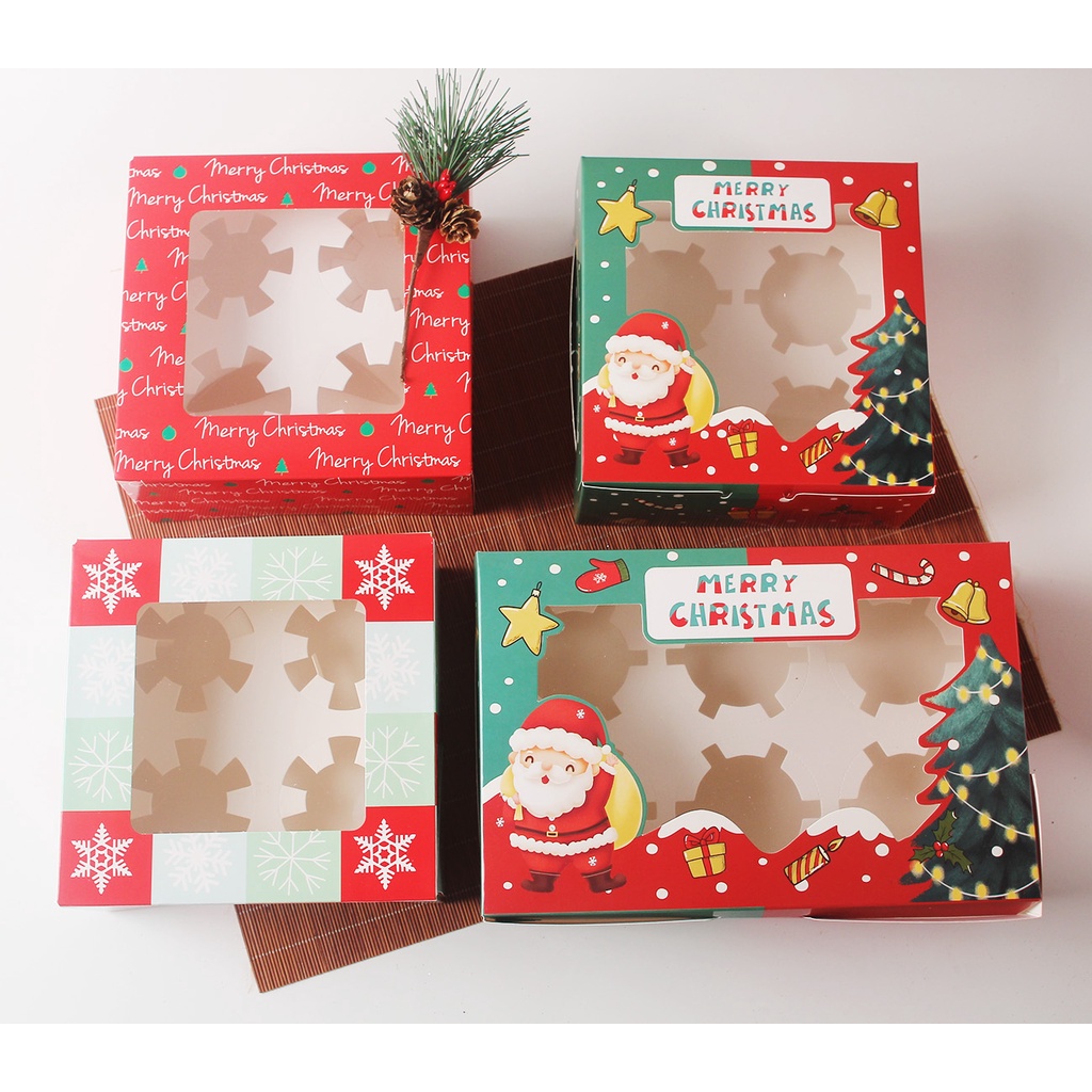 box - christmas packaging box cupcake box puff pastry cookie box xmas ...