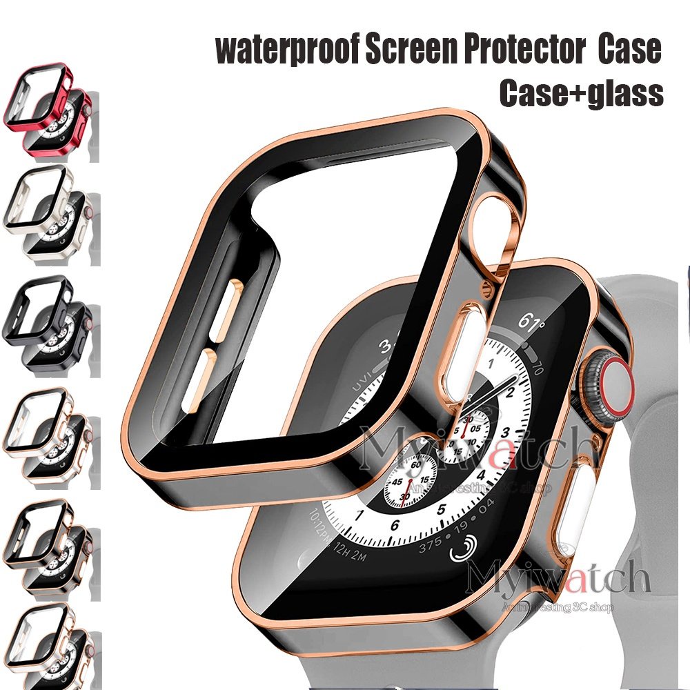 Glass+Cover for Apple Watch case 45mm 41mm 44mm 40mm waterproof Screen ...