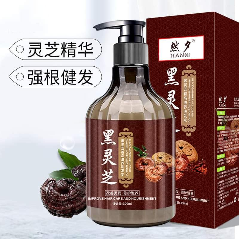 💥OFFER💥 K5028 Black Ganoderma Shouwu Nourishing Shampoo (1 bottle 300ml ...