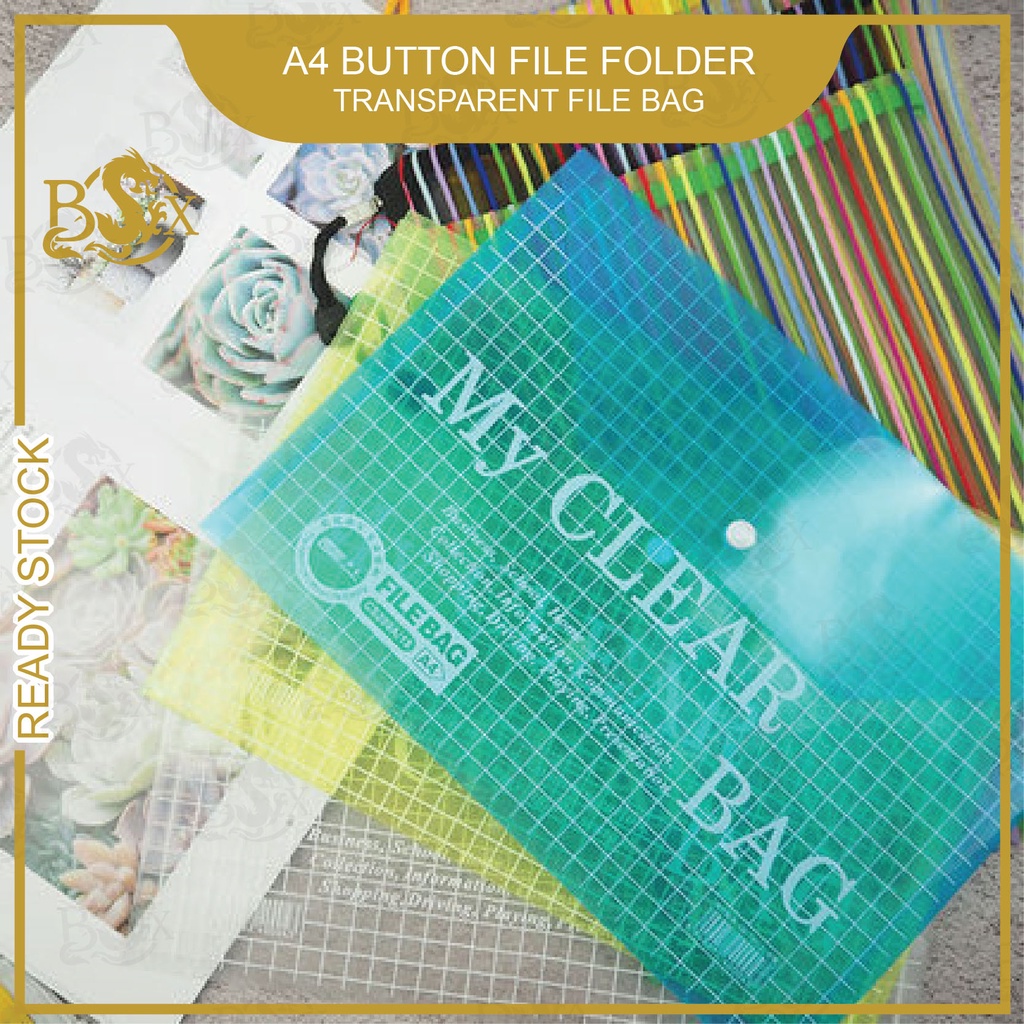 A4 Button File Folder File Bag Office Document Folder Student ...