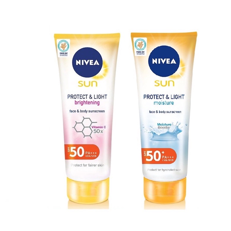 NIVEA Sun Protect & Light (Moisture /Brightening )Face & Body Sunscreen ...