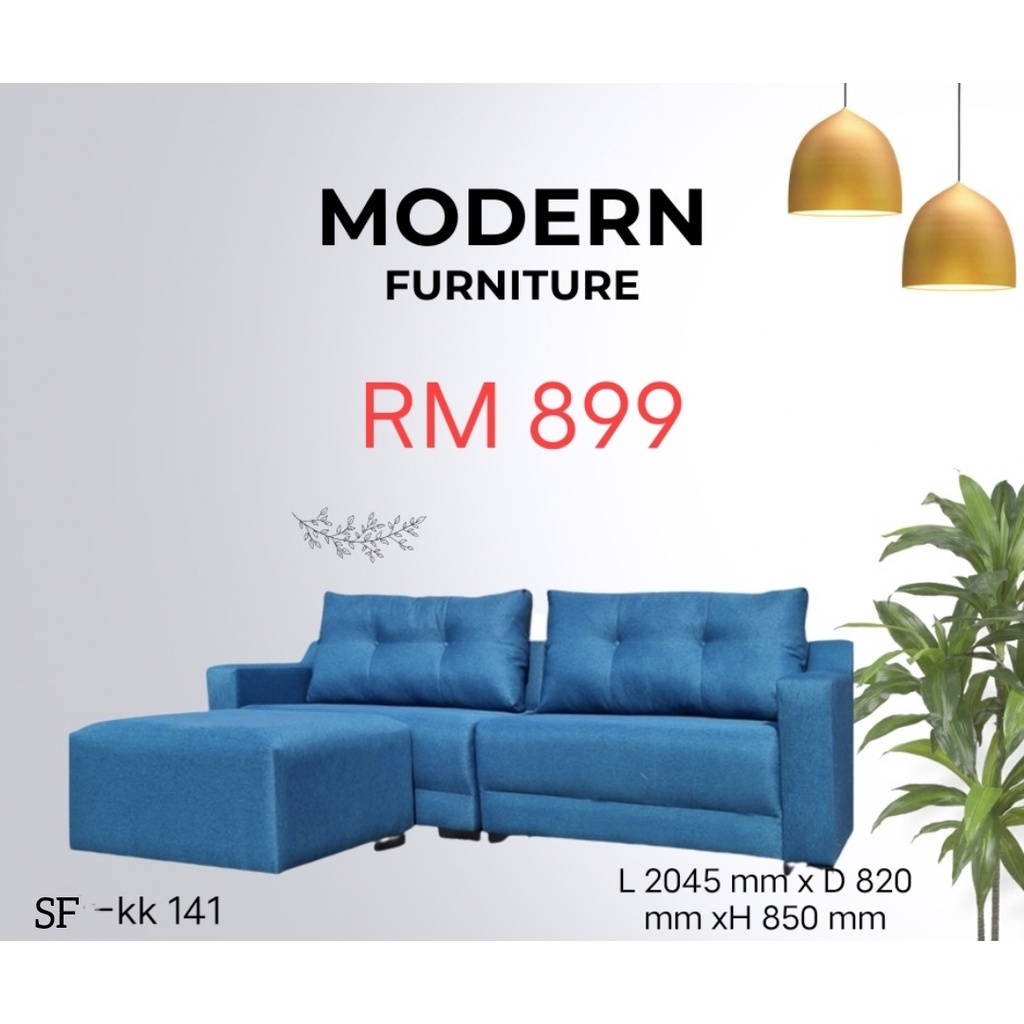 [Mr 99 Furniture]Free Installation Fabric Sofa 4 seater with Stool/Sofa/Stool | Shopee Malaysia