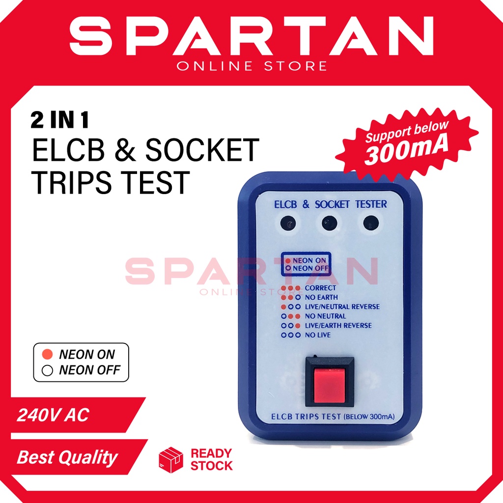 13 AMP ELCB & SOCKET TESTER TRIPS TEST BELOW 300mA 13A | Shopee Malaysia