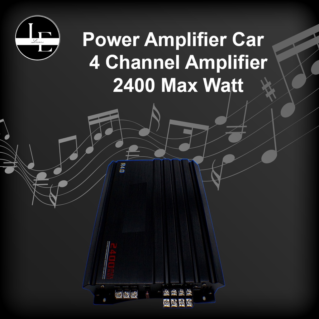 Power Amplifier Car 4 Channel Amplifier 2400 Max Watt | Shopee Malaysia